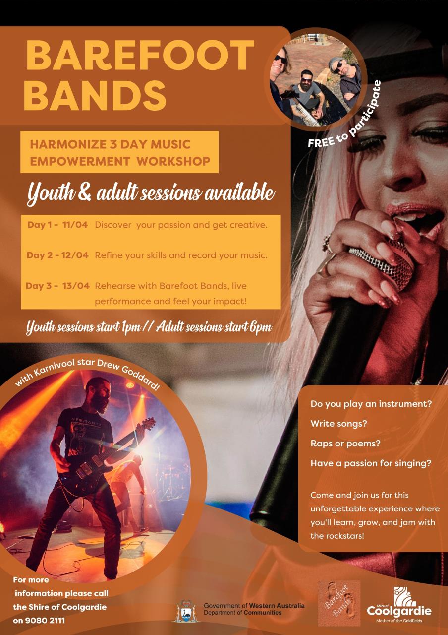 Barefoot Bands Harmonize 3 Day Workshop » Coolgardie Shire Council