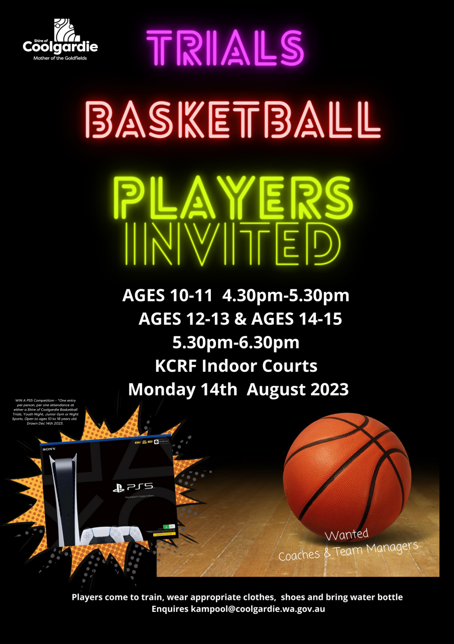 Youth Basketball Trials » Coolgardie Shire Council