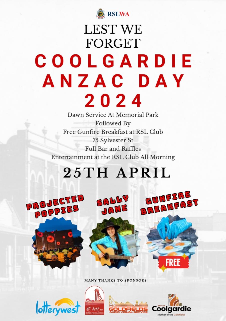 Coolgardie ANZAC Day Dawn Service » Coolgardie Shire Council