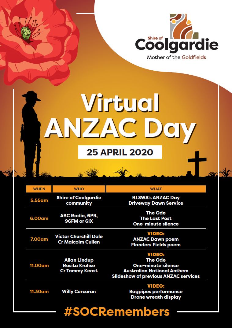 Virtual ANZAC Day » Coolgardie Shire Council