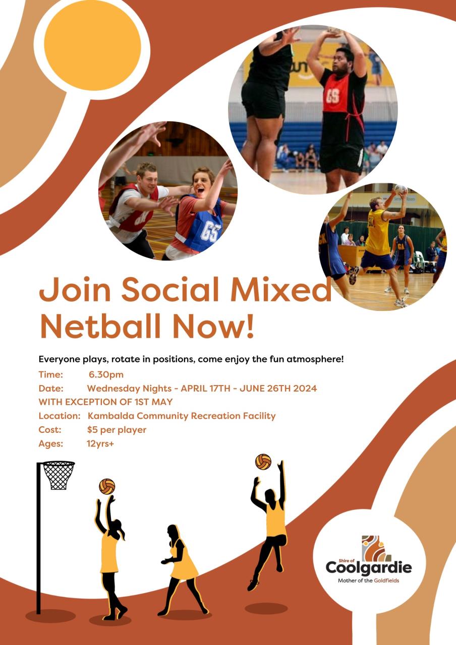 Mixed Social Netball - Kambalda » Coolgardie Shire Council