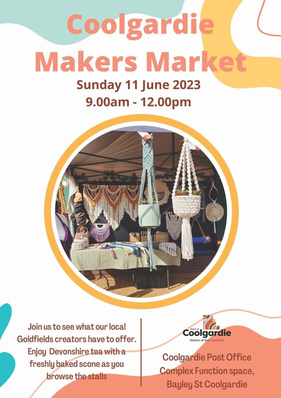 Coolgardie makers markets » Coolgardie Shire Council