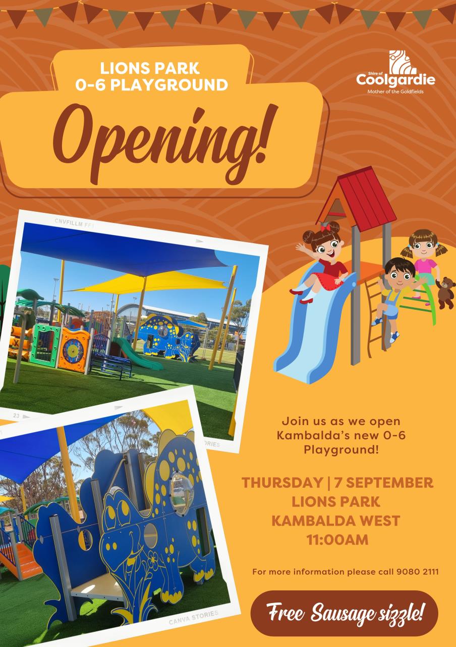 Lions Park 0-6 Playground Opening » Coolgardie Shire Council