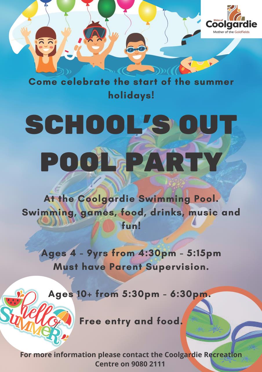 School's Out Pool Party » Coolgardie Shire Council