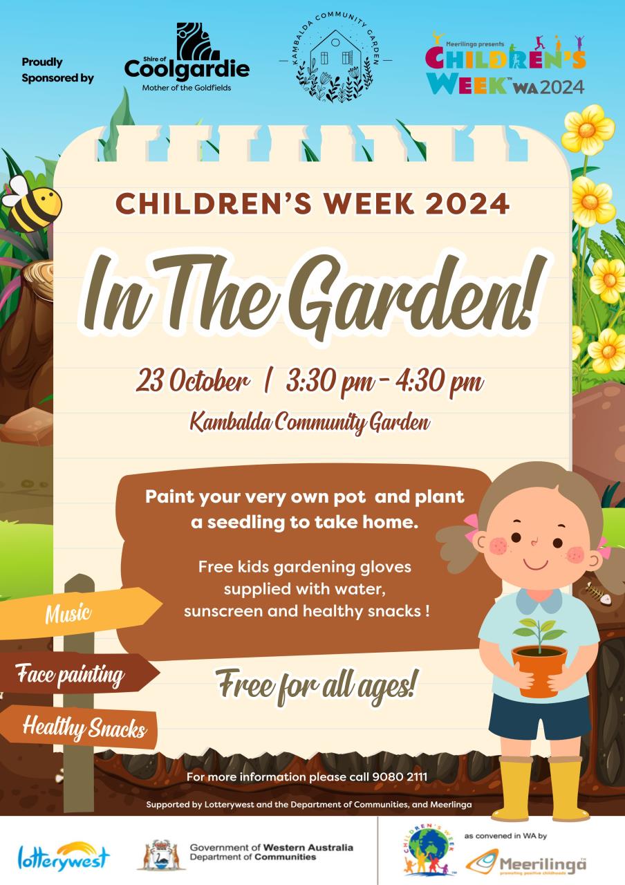Children's Week 2024 - In the Garden! » Coolgardie Shire Council