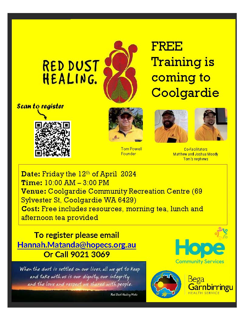 Red Dust Healing Training in Coolgardie » Coolgardie Shire Council