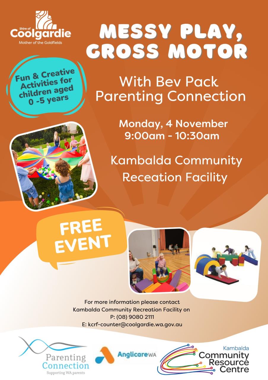 Messy Play - Gross Motor with Beverly Pack » Coolgardie Shire Council