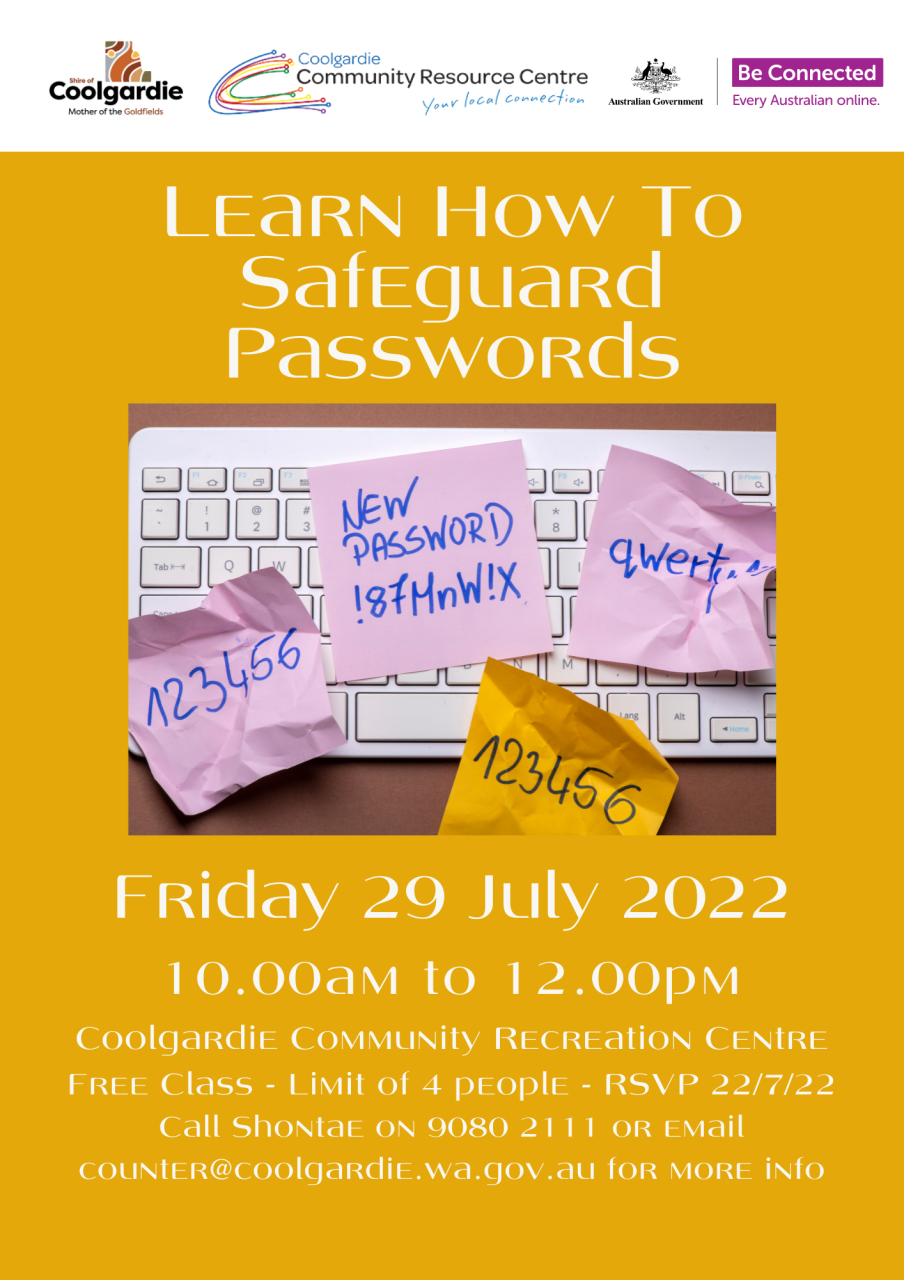 How To Safeguard Passwords » Coolgardie Shire Council