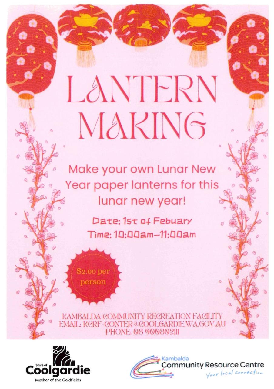 Lunar New Year - Lantern Making » Coolgardie Shire Council