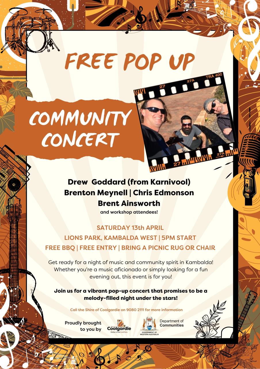 Pop Up Community Concert » Coolgardie Shire Council