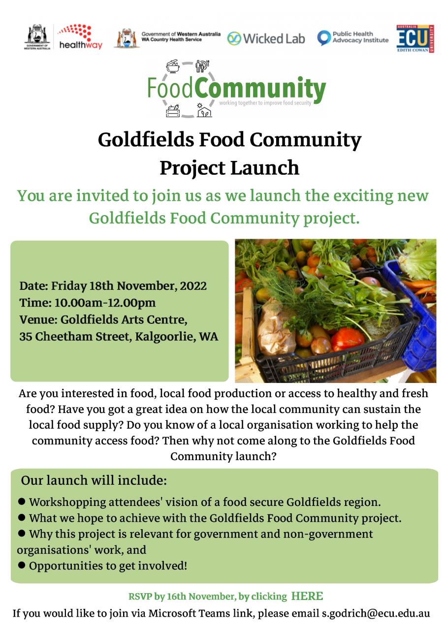 Goldfields Food Community launch » Coolgardie Shire Council